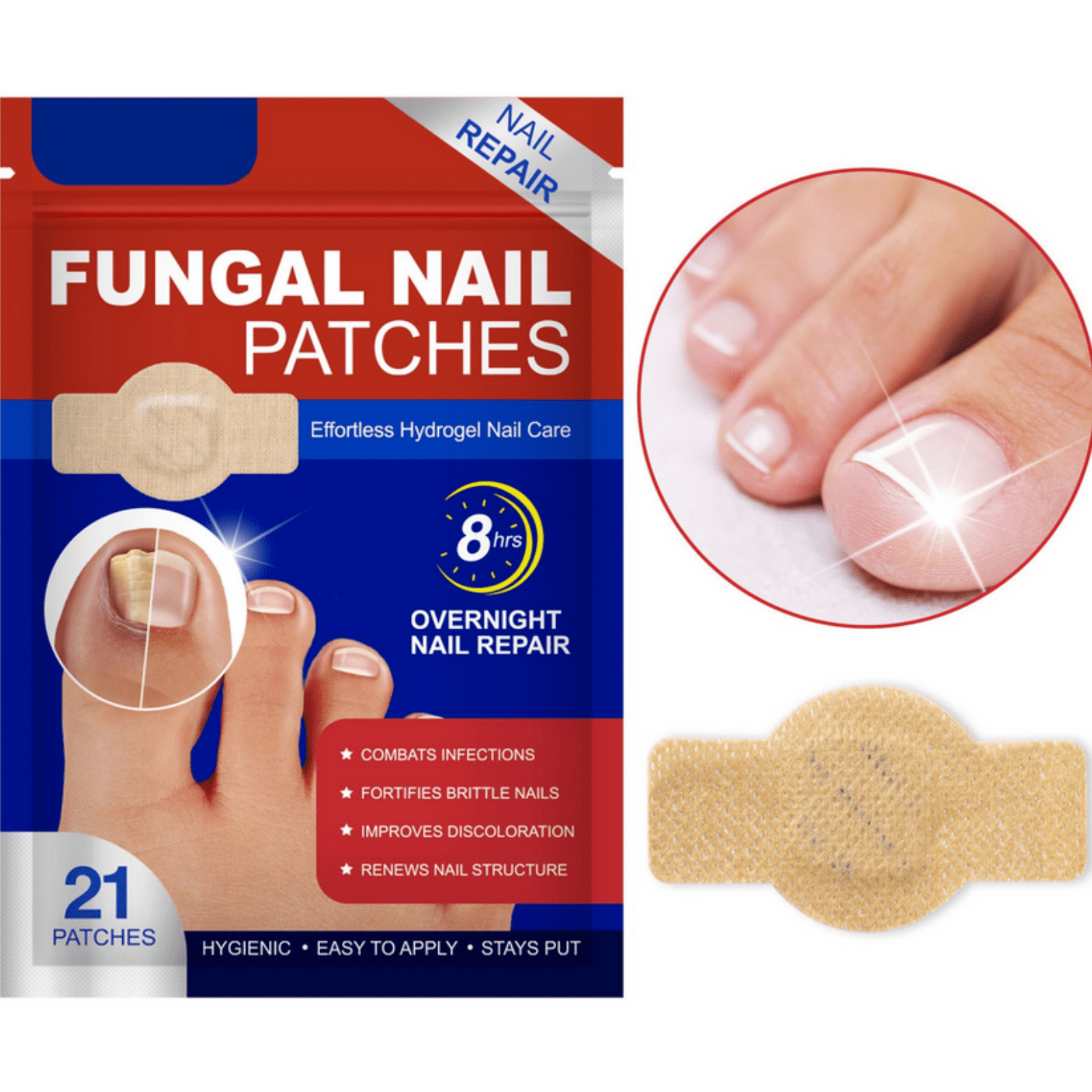 Hot Sale! PUREWIPO Fungal Nail Patches 21 Count, Effortless Hydrogel ...