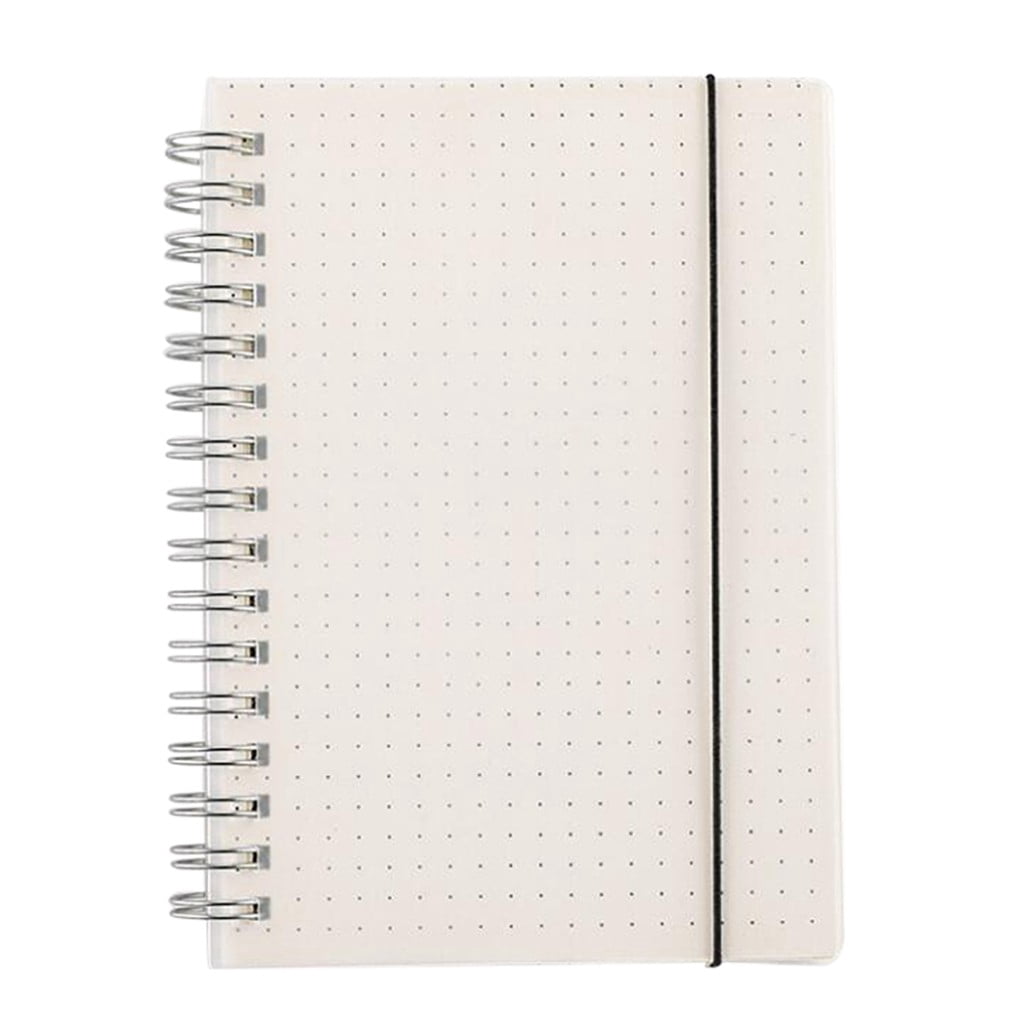 Pedty Transparent Frosted Coil Notebook Book Grid Blank Horizontal Line ...