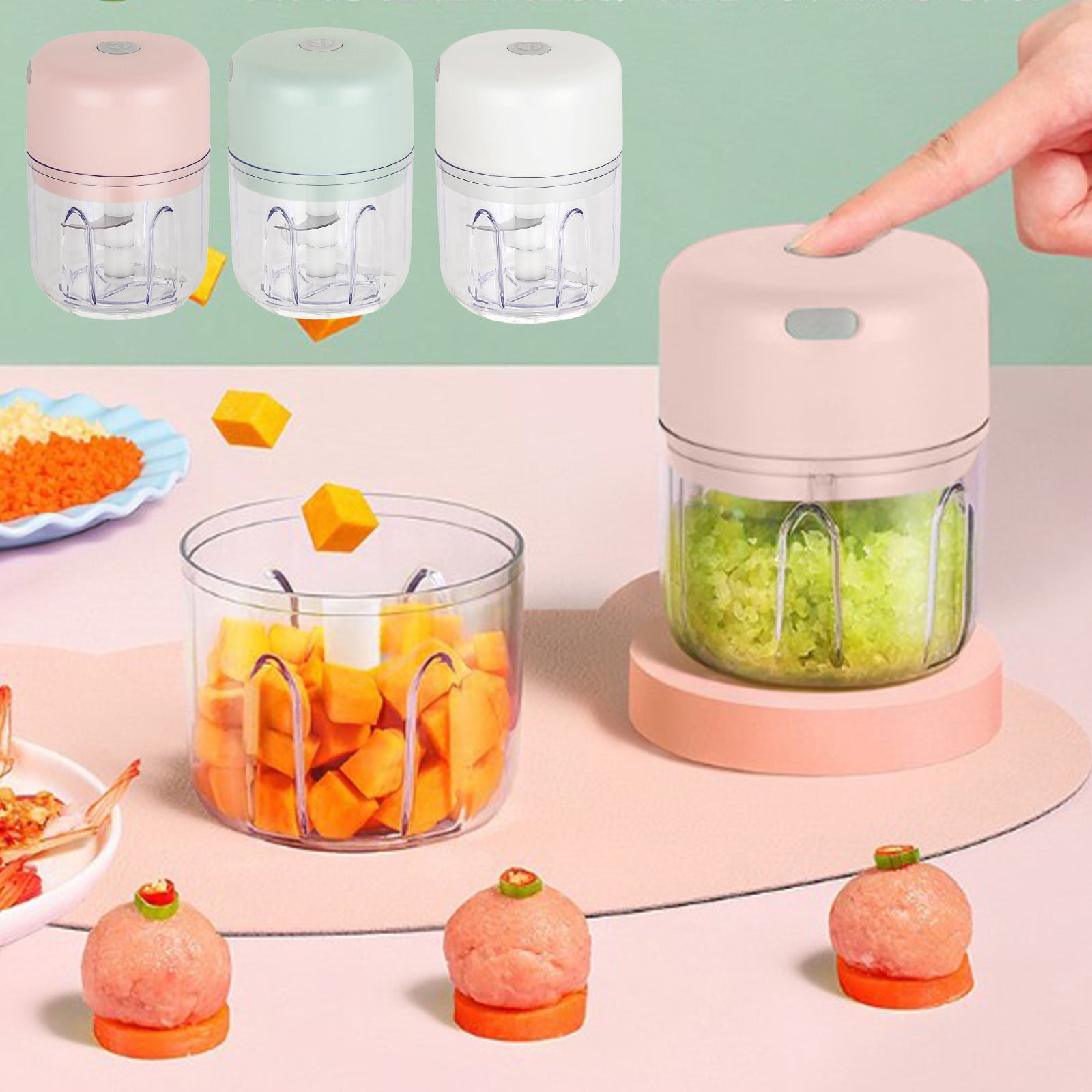 Hot Sale,Portable Mini Food Processor, Wireless Masher, 250ML ...