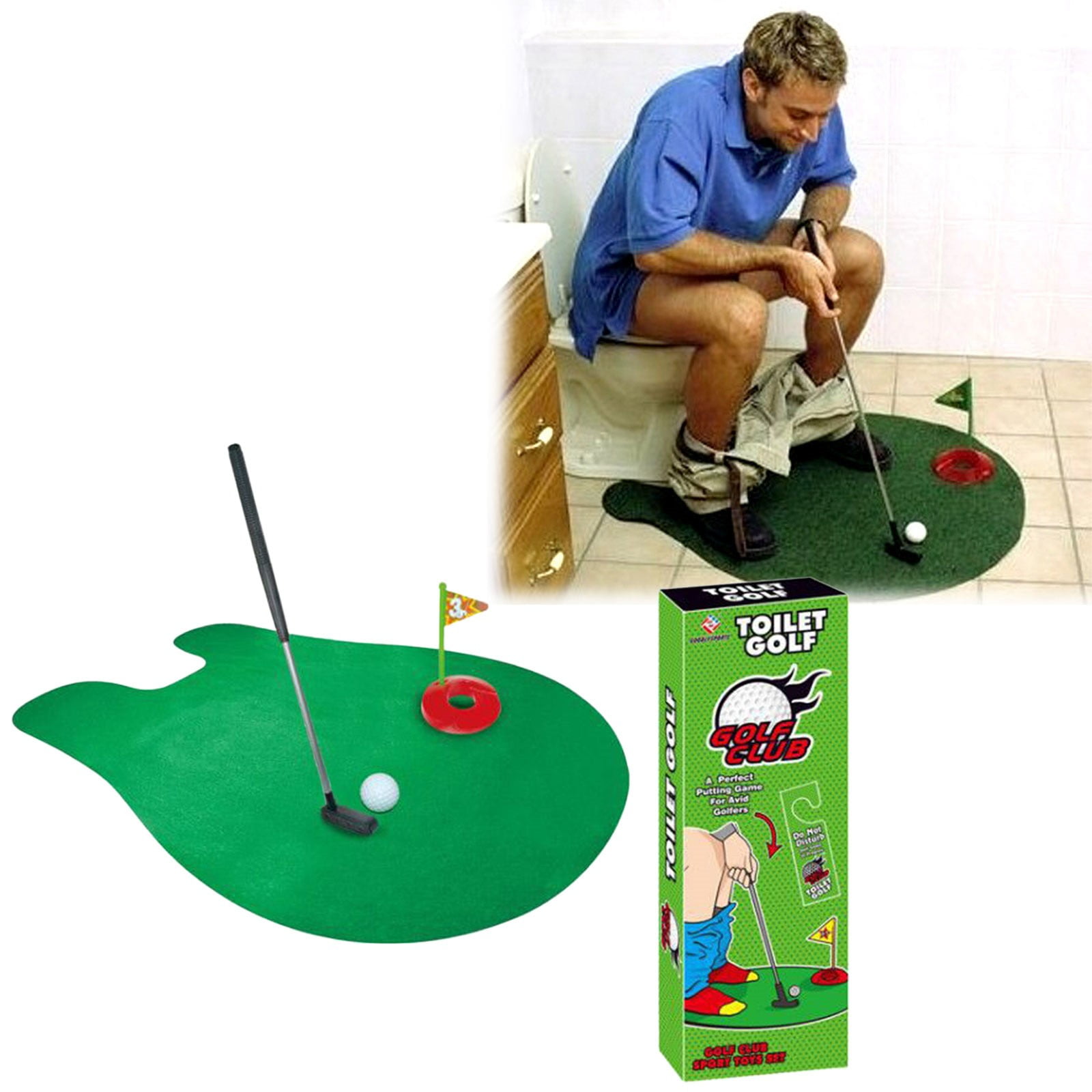 Hot Salepot N Putt Toilet Golfmini Golf Bathroom Toilet Toy Putting