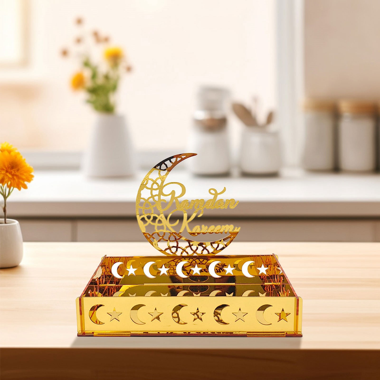 Hot Sale! Ramadan Acrylic Mirror Face Snack Storage Box, Ramadan Table ...