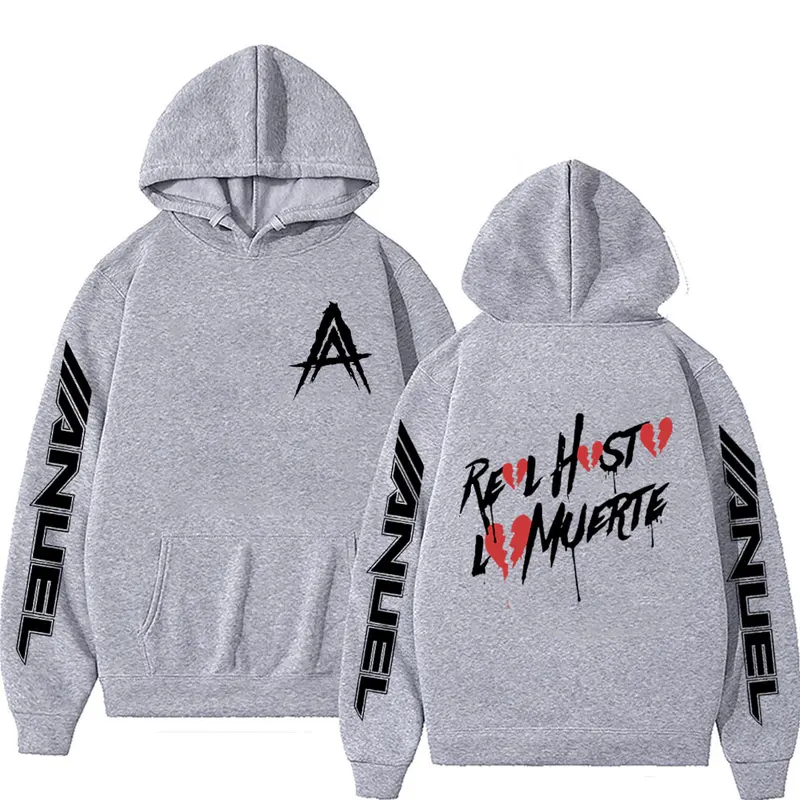 Hot Sale Rapper Anuel AA Real To Death Hoodie Men Women Fashion ...