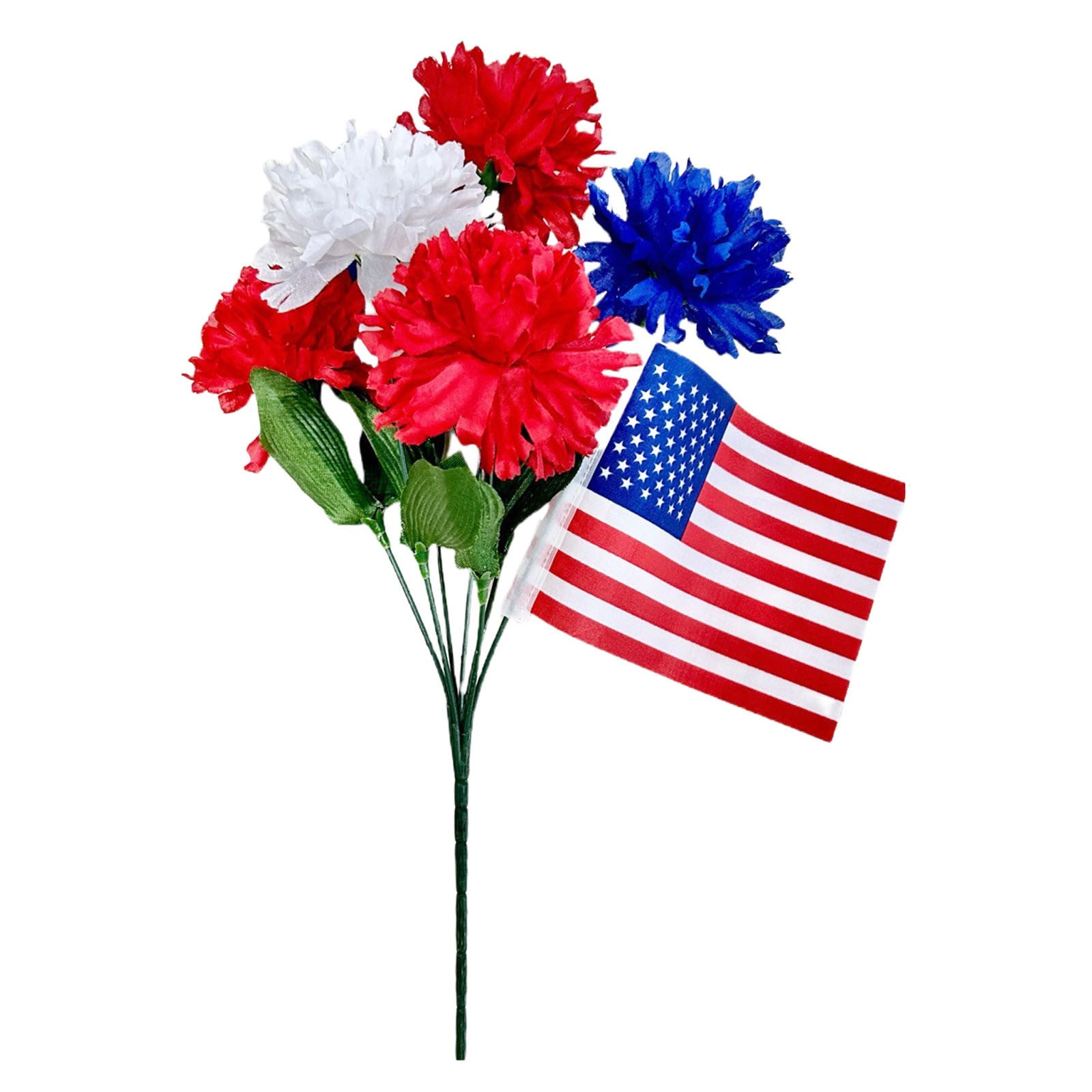 Hot Sale!Red White Blue Artificial Flowers Patriotic Silk Roses Daisies ...