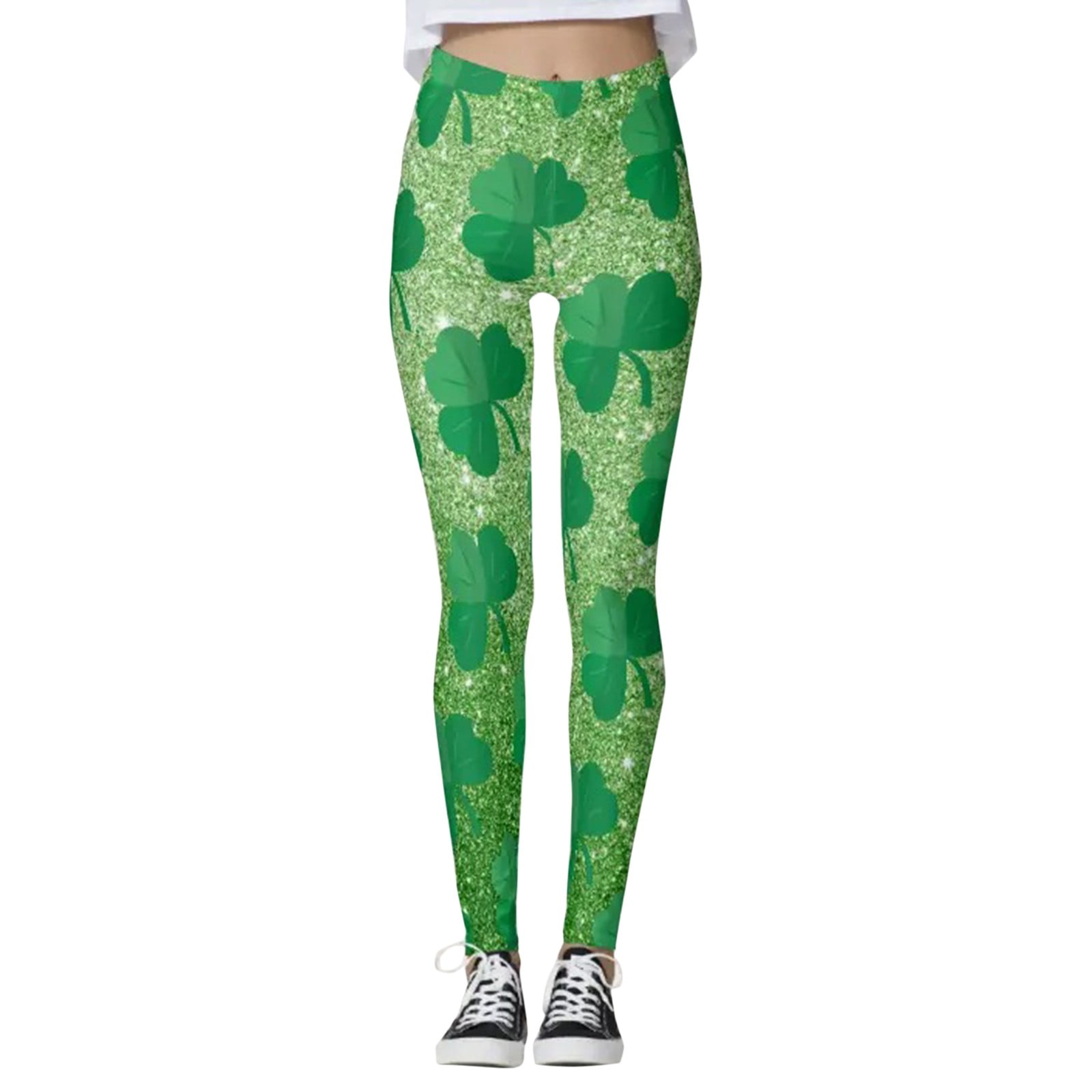 Hot Sale!! St. Patrick's Day Leggings Shamrock Stretchy Tights Yoga ...
