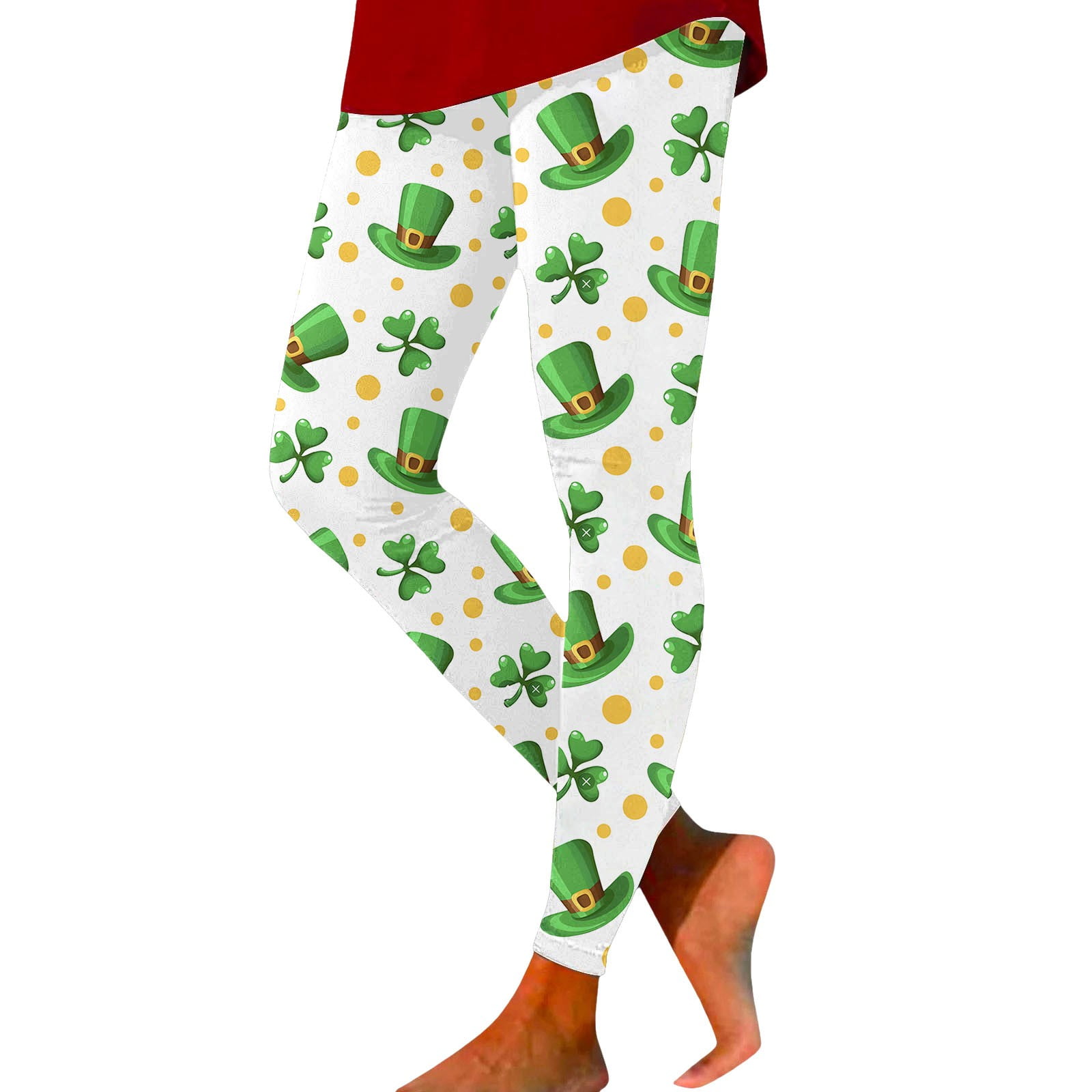 Hot Sale!! St Patricks Day Leggings for Women Shamrock Clover Lucky ...