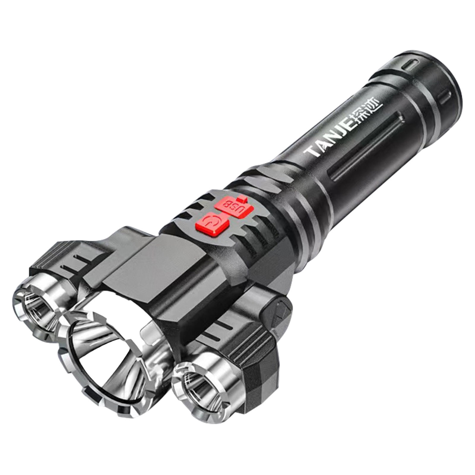 Hot Sale！Strong Light Portable Flashlight USB Rechargeable Multi ...
