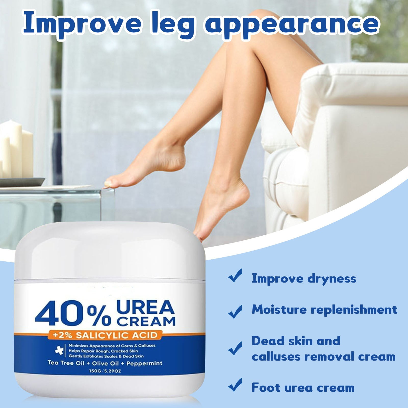 BUYHO Urea Cream 40% + Salicylic Acid 2%,Urea Foot Cream with Jojoba ...