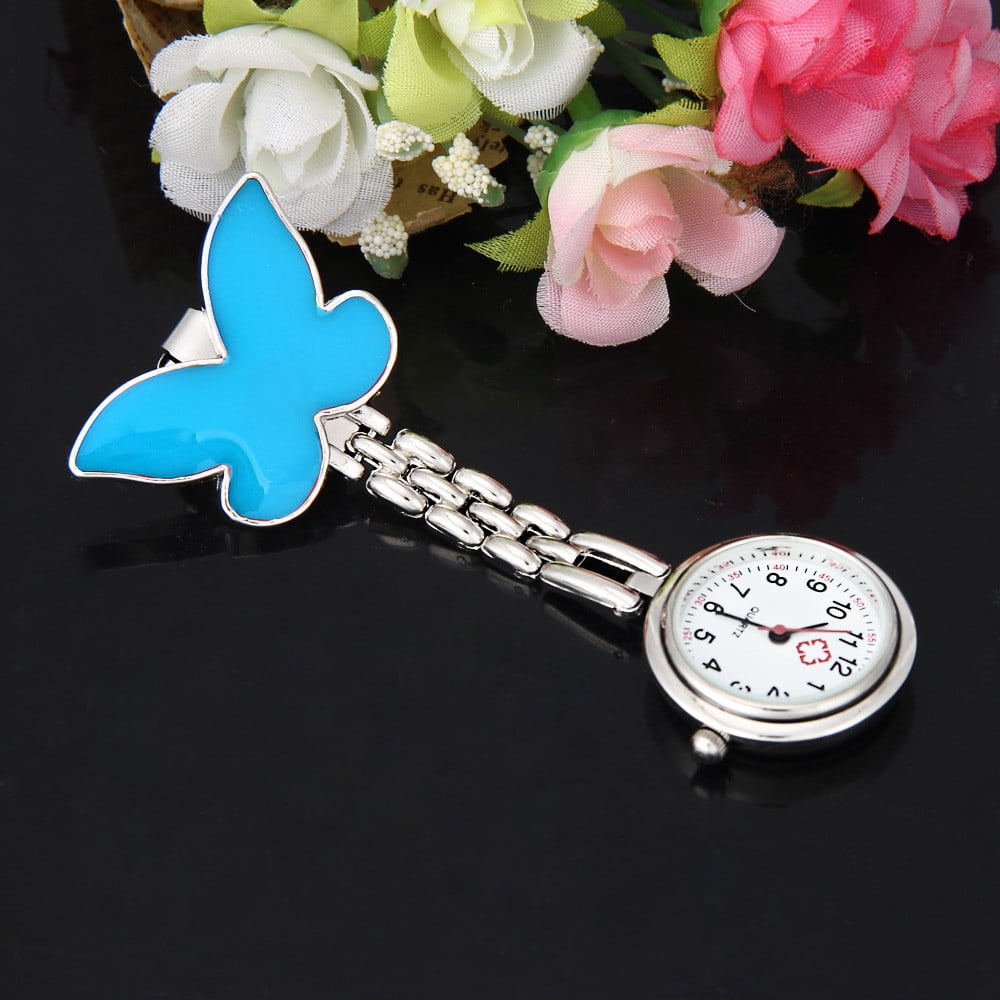 Hot Sale！Womens Watches Clip-on Fob Brooch Pendant Hanging tterfly ...