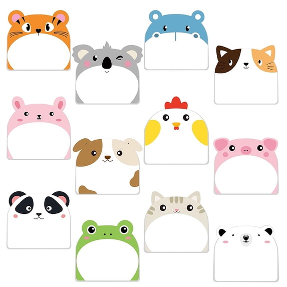 Hot Sale! Yiaieng Kawaii Fun Animal Sticky Notes, 12Pcs Cute Sticky ...