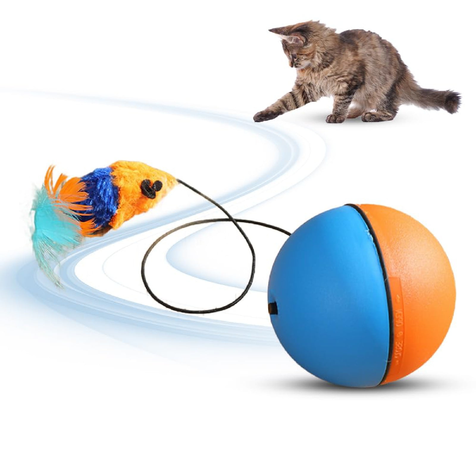 Cat Toy Electric Ball Automatic Interactive Spinning Ball Smart Sensing ...