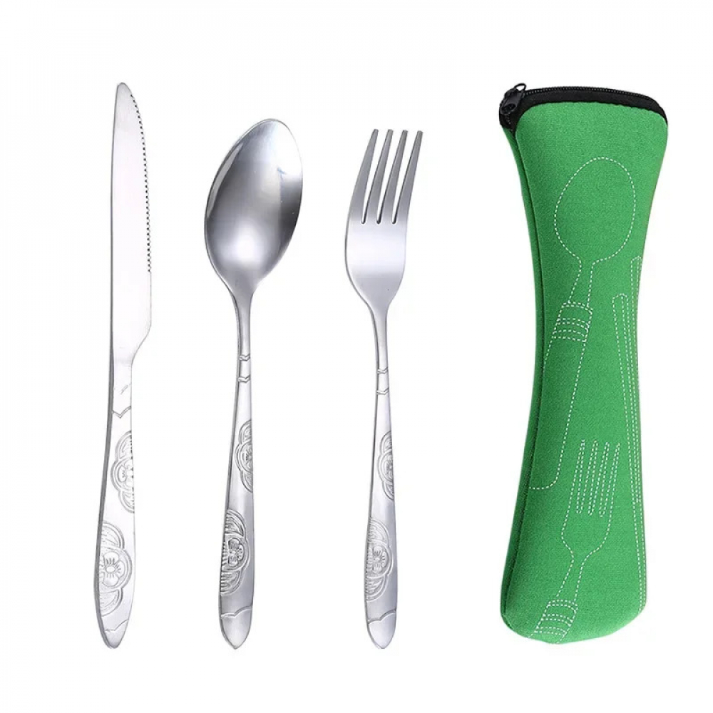 [Hot Sales] Picnic Set Tableware Washable with Zipper Travel Cutlery ...