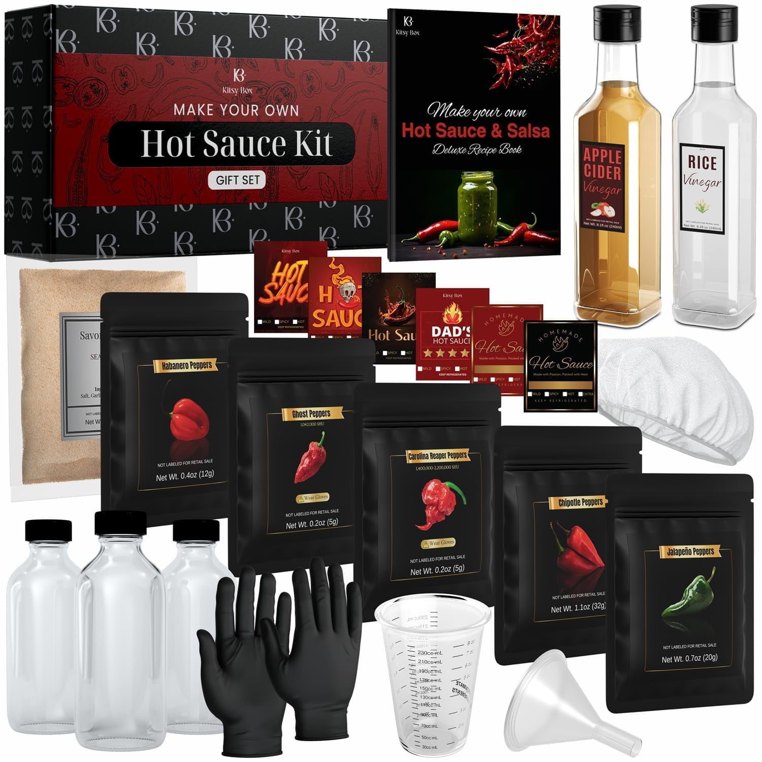 Hot Sauce Making Kit BDF32 - DIY Set with 5 Peppers (Carolina Reaper ...