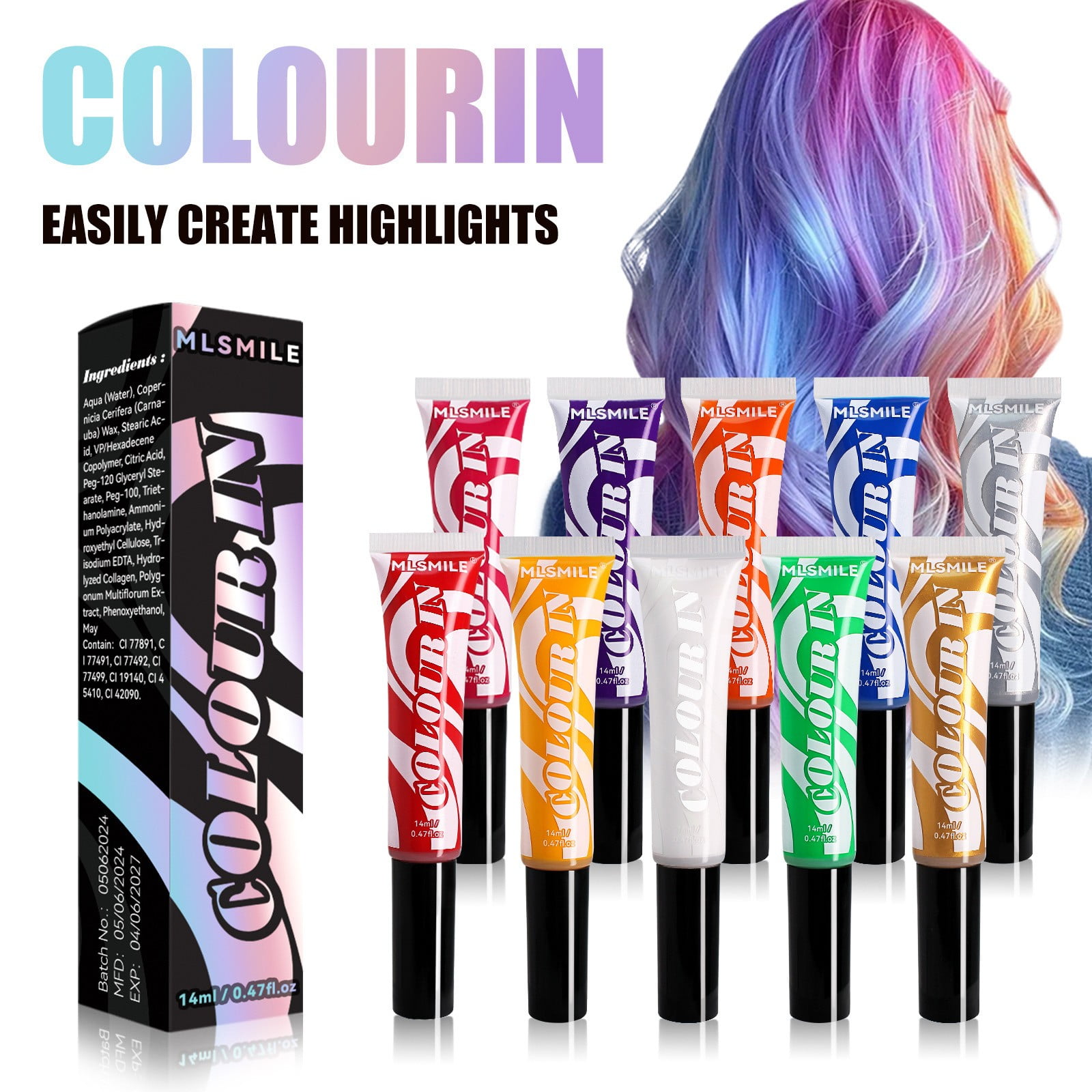 Hot Savings, Topliu Color Stick Highlighter, Dazzling Hair Color Pen ...