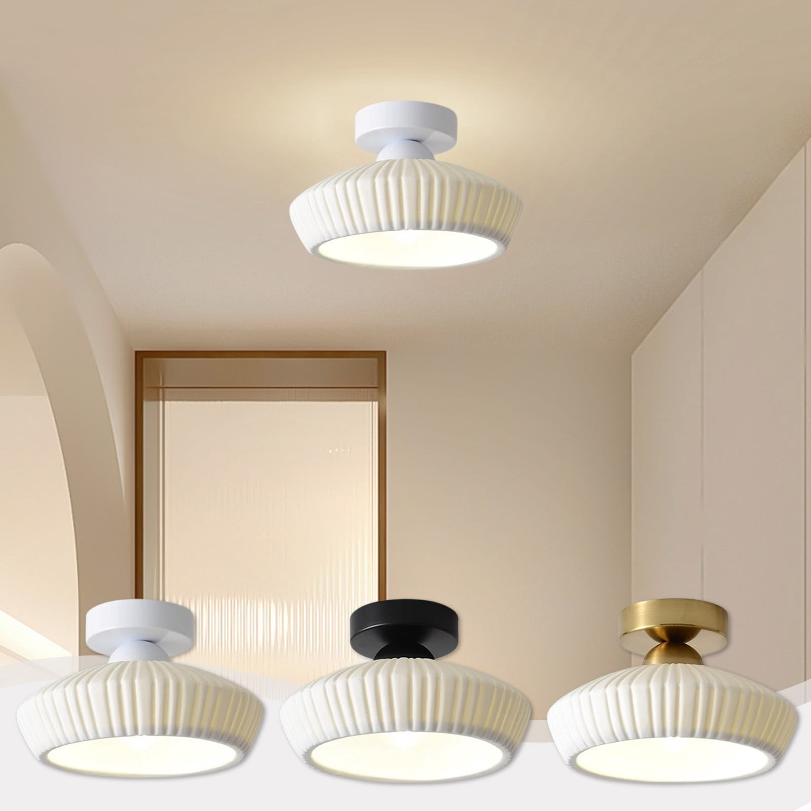 Hot Savings, Vsgery White Ceramic Cover Balcony Ceiling Light, Led ...