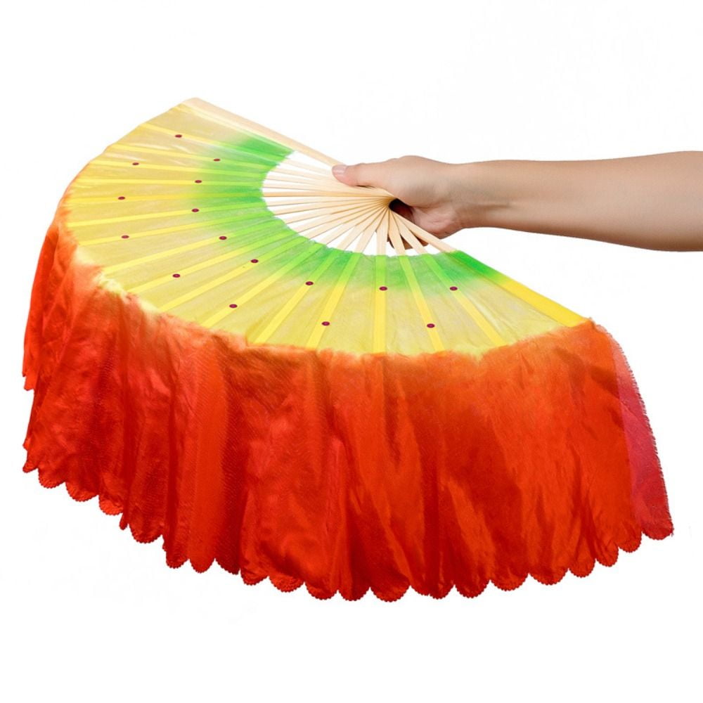 Hot Sell Long Imitation Dancer Practice Belly Dancing Fan Rayon Silk ...