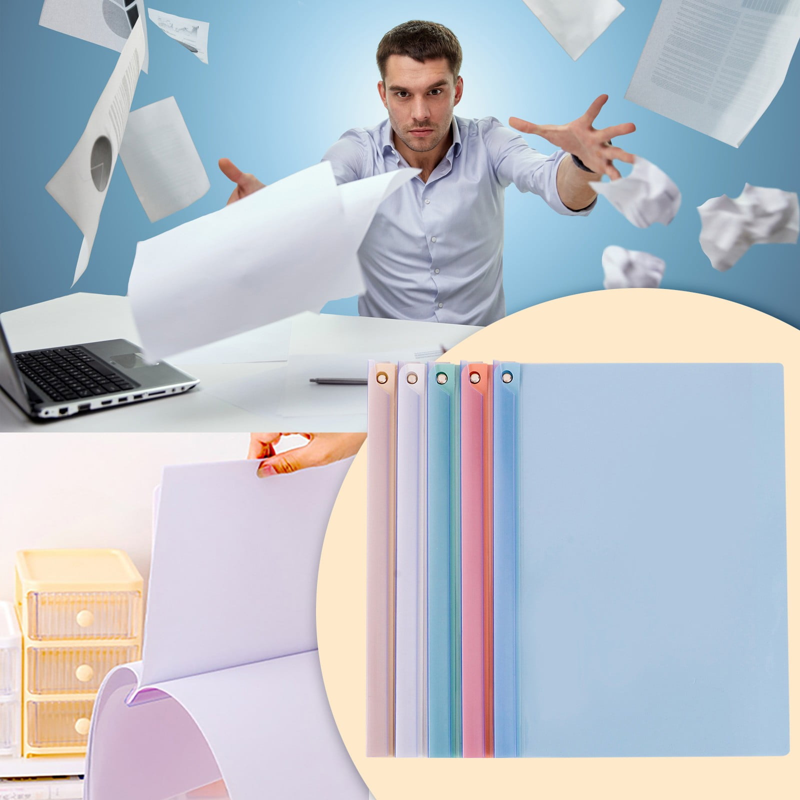 Hot Sell!Portfolio,File Folders,5PCS Clear Front Report Plastic ...