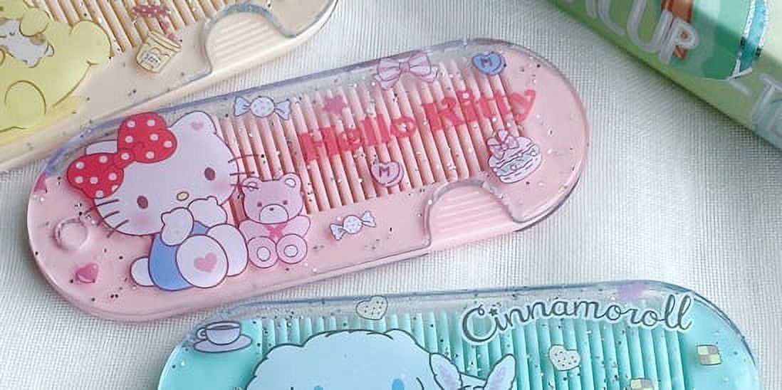 Hot Selling Hello Kitty Sanrio Mini Carry Comb Anime MyMelody Kuromi ...