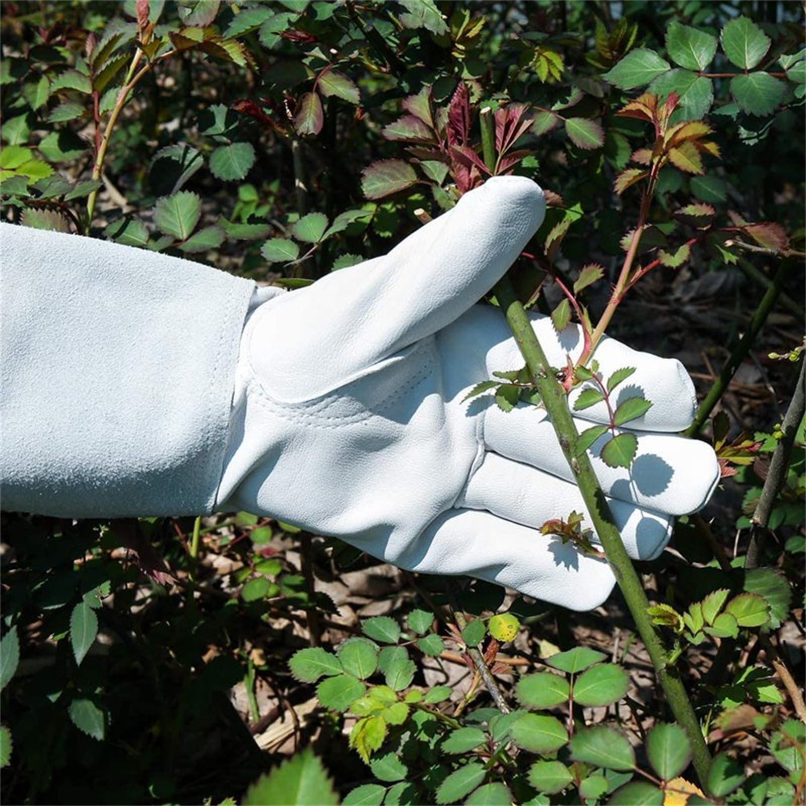 Hot Selling! Lssam Cowhide Leather Gauntlet Gardening Gloves - Thorn ...