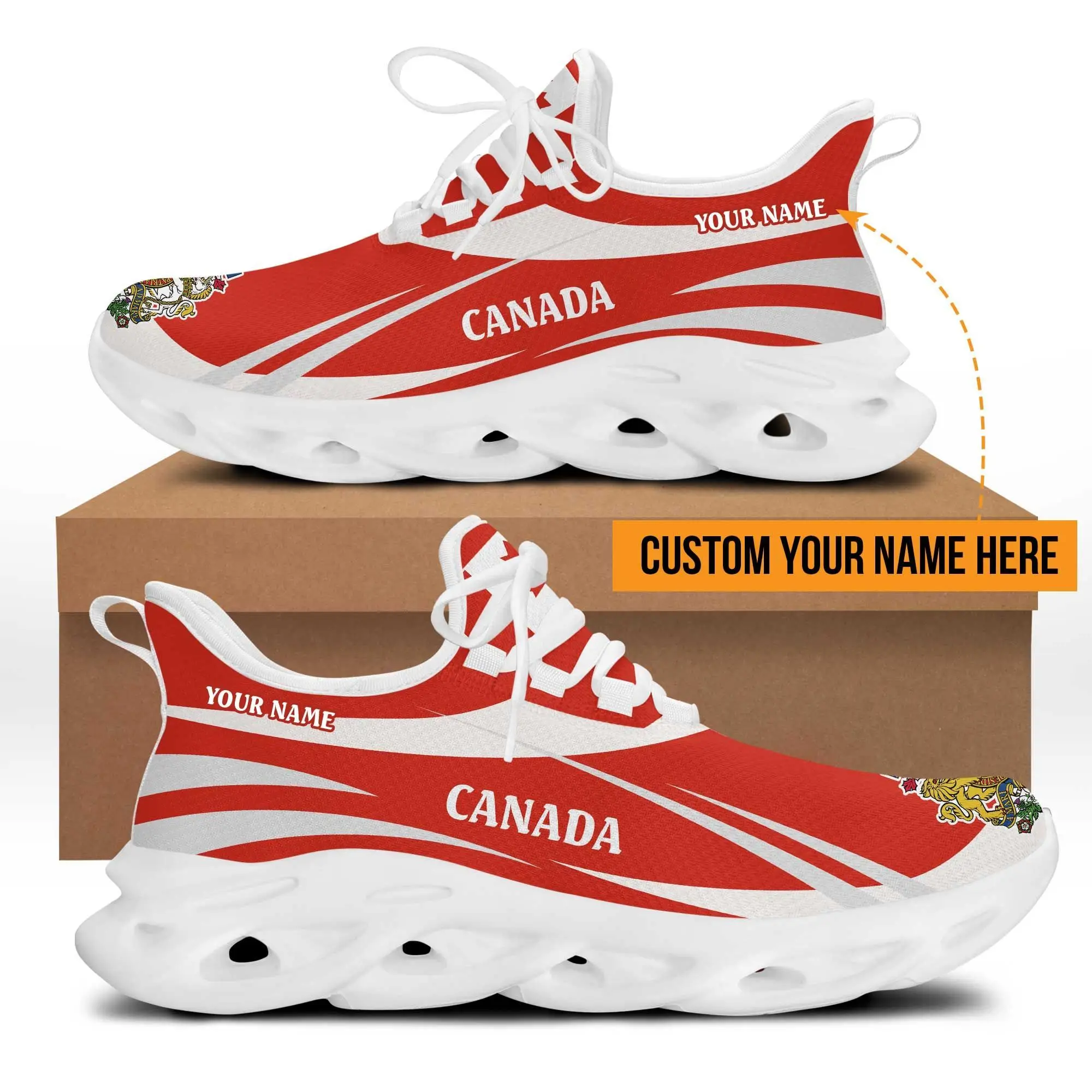 Hot Selling Sports Shoes For Men Canada Flag Lightweight Sneakers Male ...