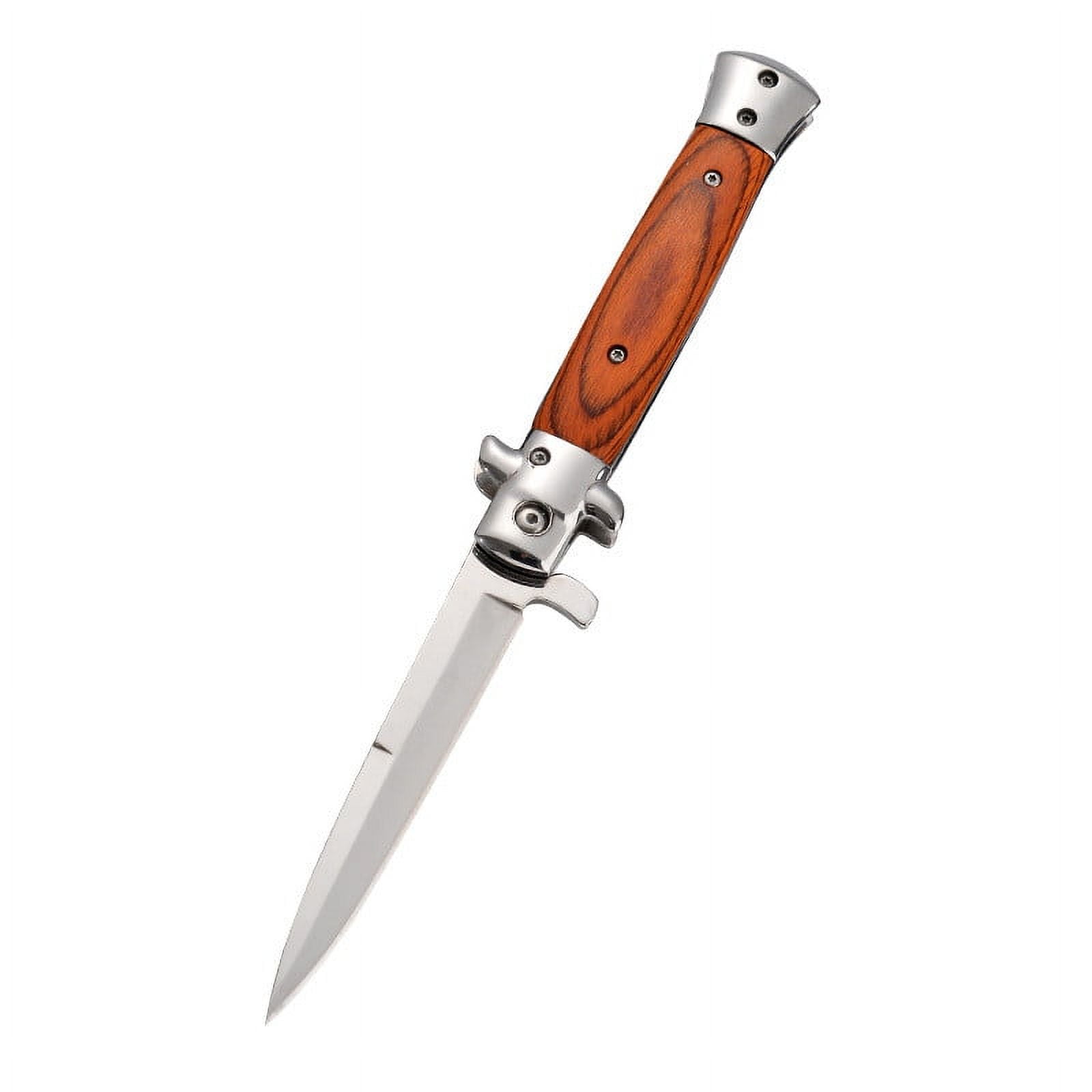 Hot Selling Stainless Steel Color Wooden Handle Folding Knife Outdoor ...