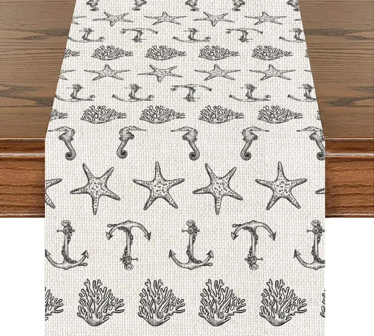Hot Selling Summer Ocean Beach Season Linen Custom Table Runner Party ...