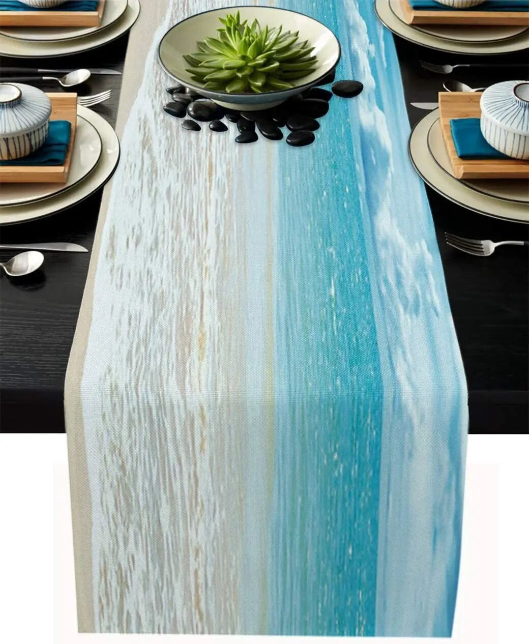 Hot Selling Summer Ocean Beach Season Linen Table Runner Party ...