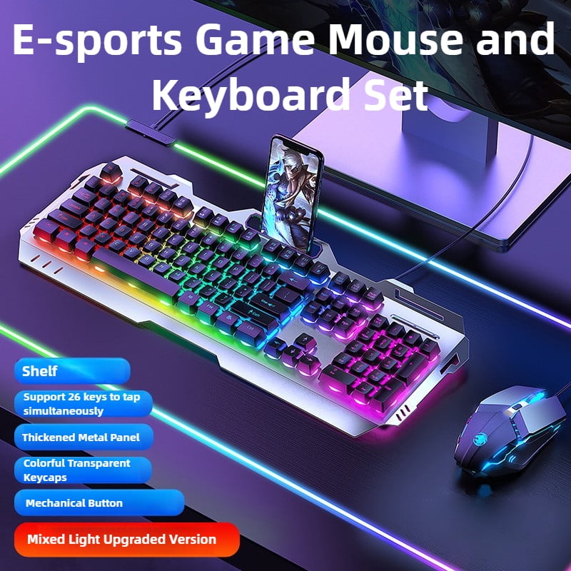 Hot Selling Wired USB RGB Gaming Keyboard and Mouse Combo Ergonomic ...