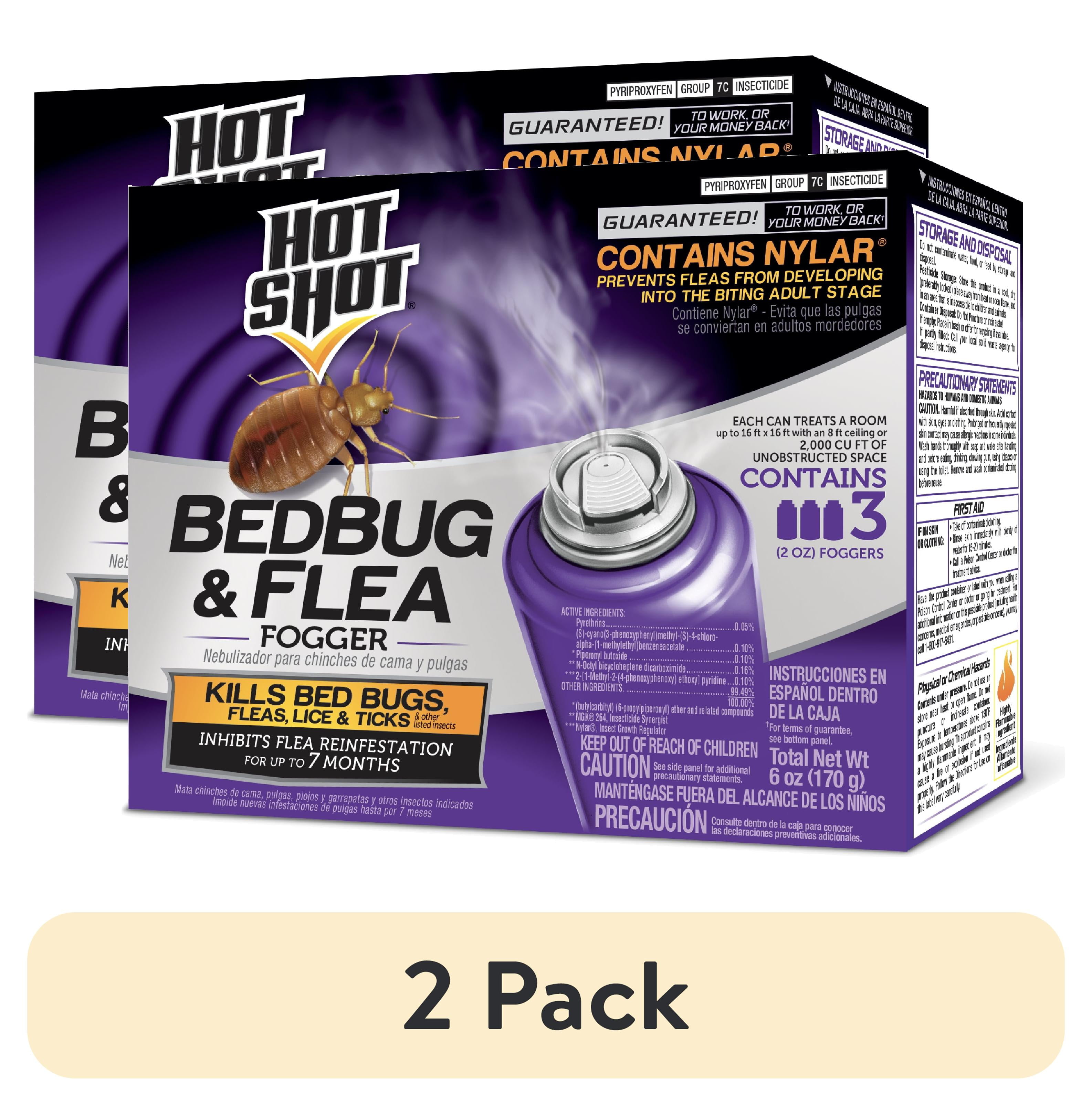 (2 pack) Hot Shot BedBug and Flea Fogger with Nylar, 2 Ounces, 3 Count ...