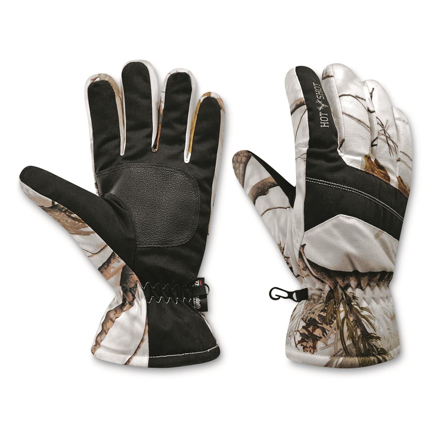 Hot Shot Defender Men's Insulated Waterproof Gloves, Realtree Snow XL ...