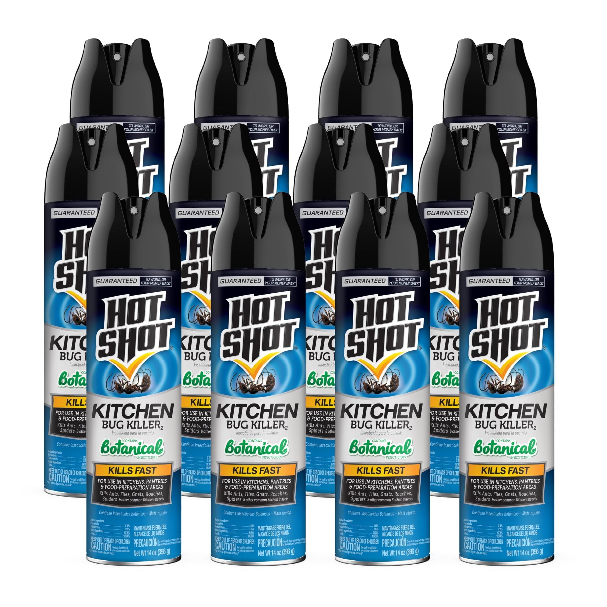 Hot Shot Kitchen Bug Killer Insecticide Spray - Aerosol - 12 Pack ...
