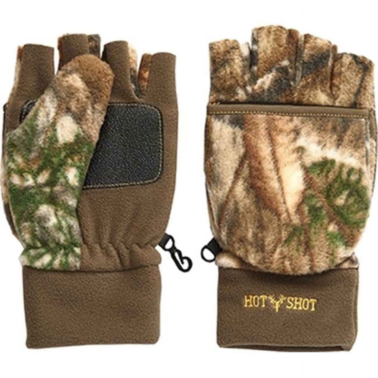 Hot Shot Men's Insulated Camo Realtree Edge "Bulls-Eye" Fuzzy Mittens X ...