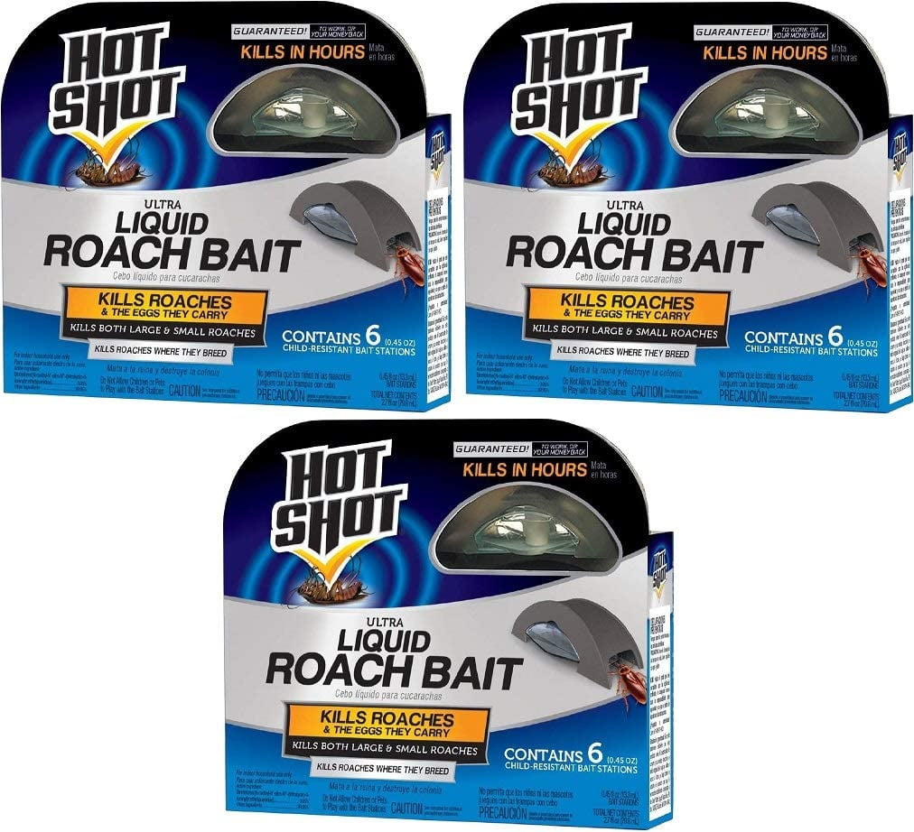 Hot Shot Ultra Liquid Roach Bait, 18 Count Stations, Kills Roaches and ...