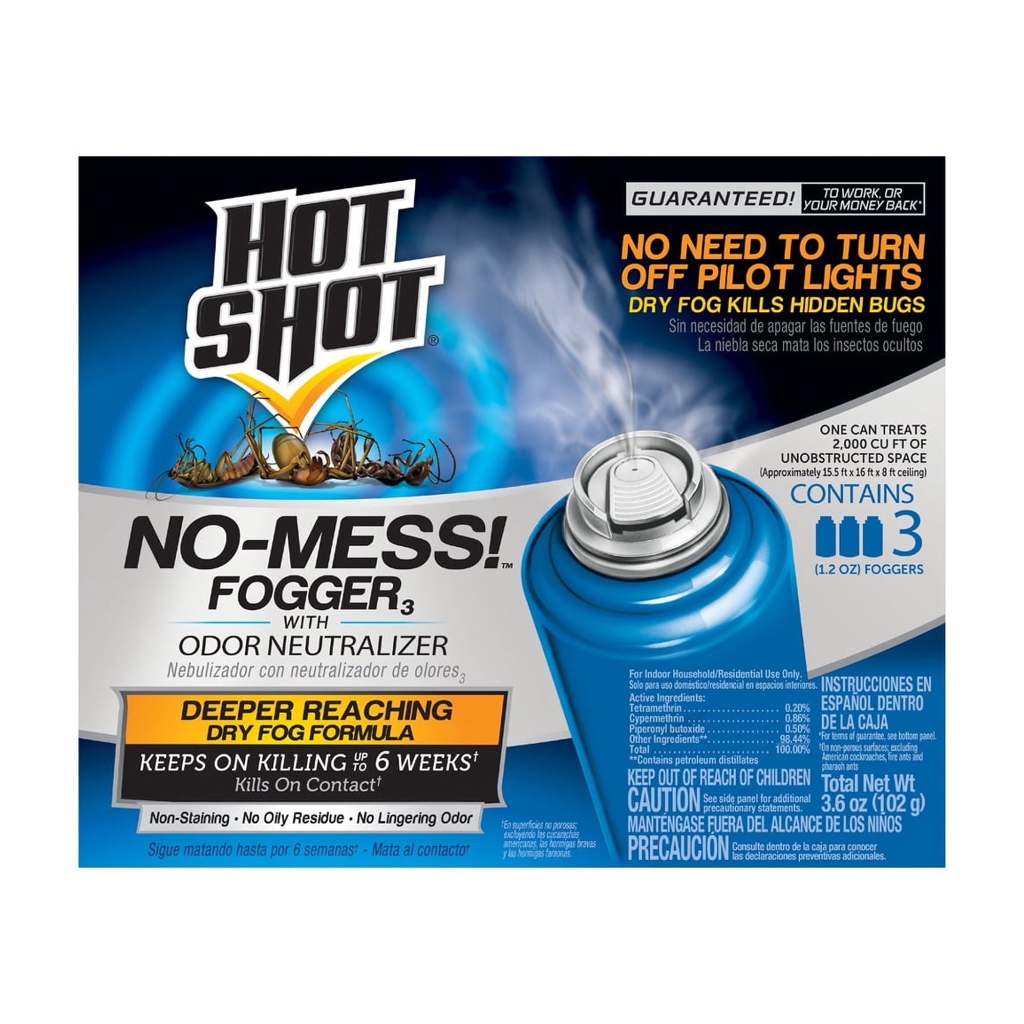 Hot Shot No-Mess! Fogger (Pack of 8) - Walmart.com