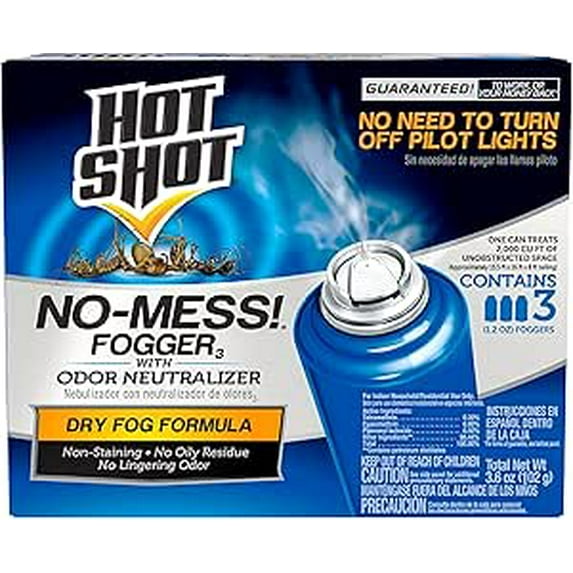 Hot Shot No Mess! Fogger With Odor Neutralizer, Kills Carpenter Ants ...