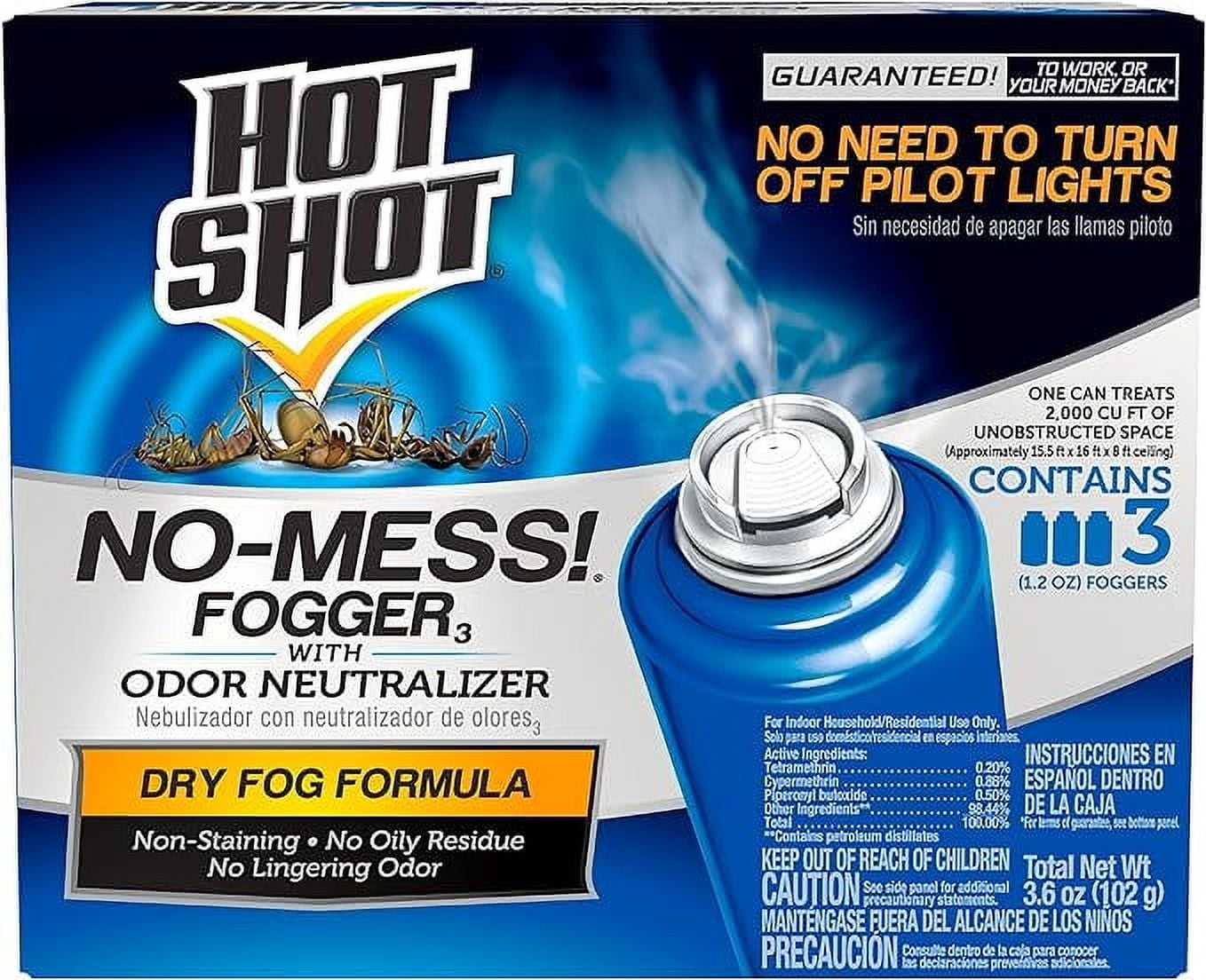 United Industries Hot Shot No Mess Fogger with Odor Neutralizer, Kills ...