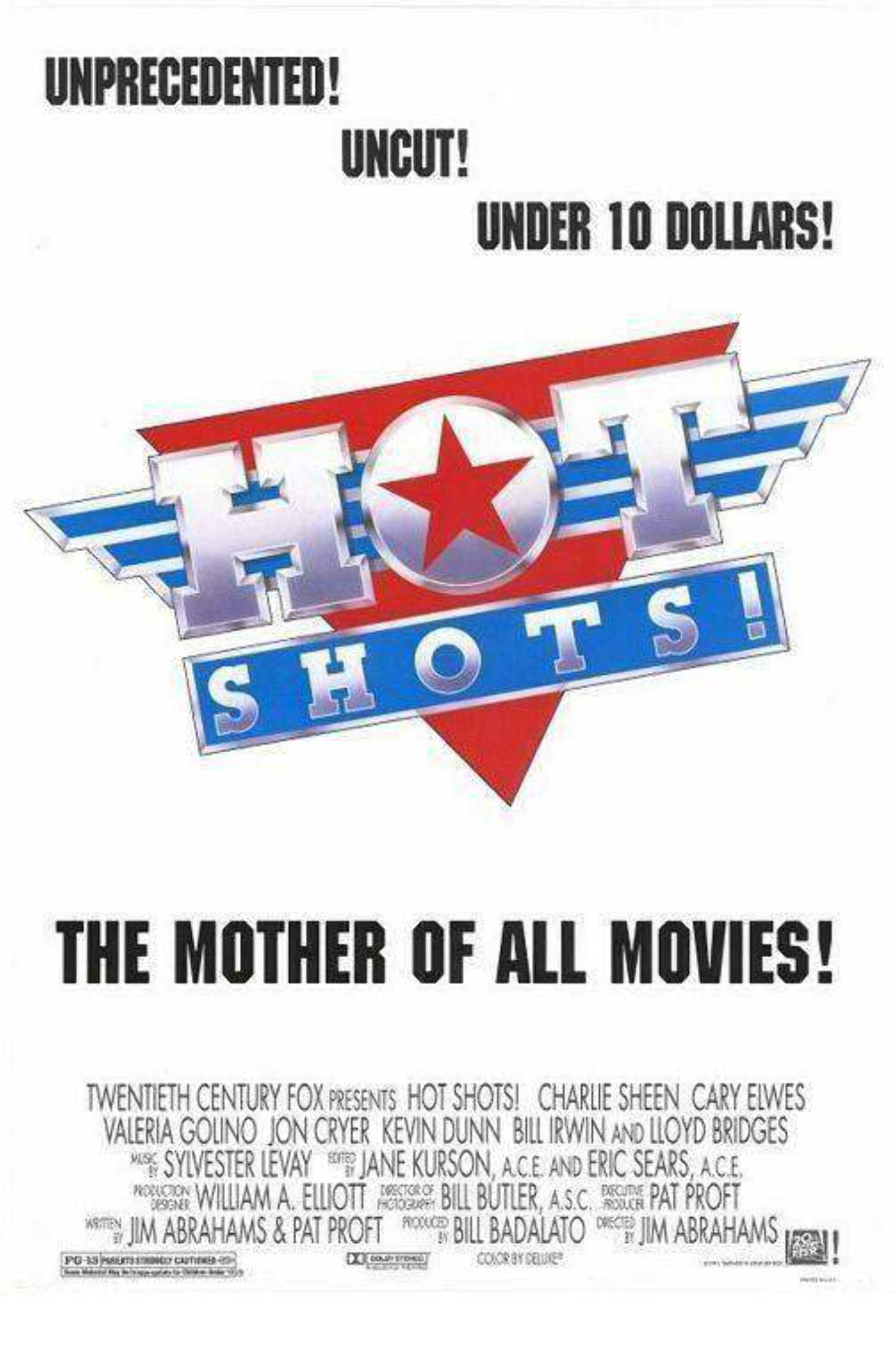 Hot Shots Full Size 27x40 original 2 Sided movie poster - Walmart.com