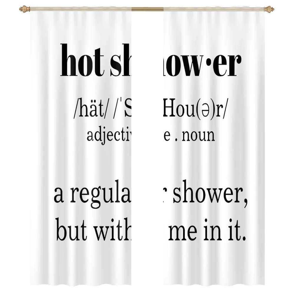 Hot Shower Funny Definition Sheer Window Curtains for Living Room ...