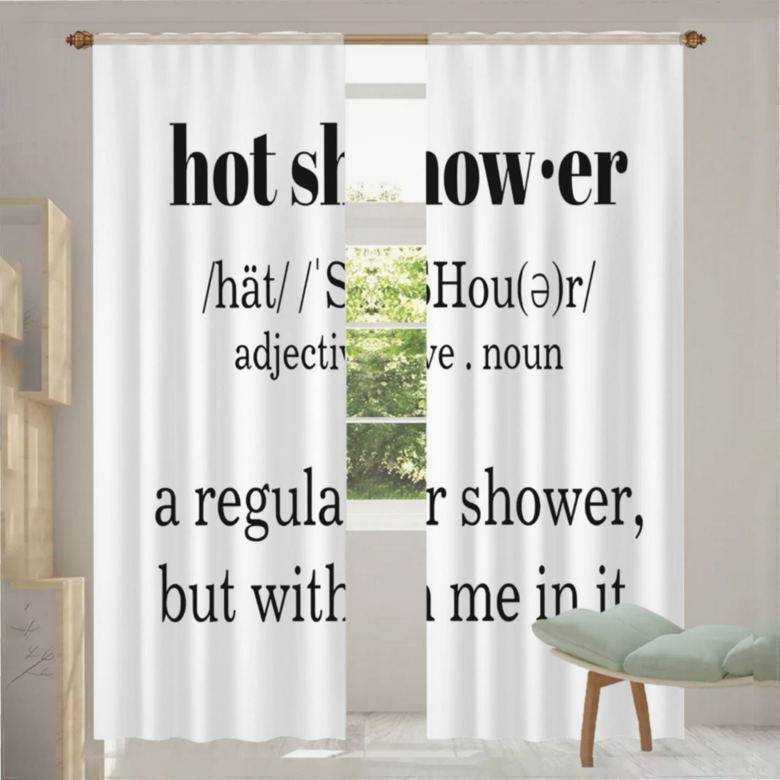 Hot Shower Funny Definition Window Tulle Curtains for Living Room ...