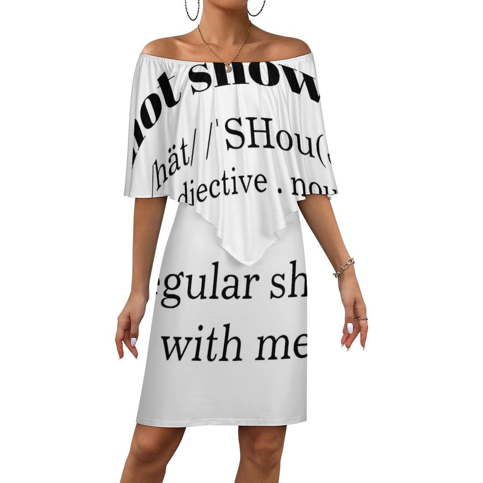 Hot Shower Funny Definition Women's Off The Shoulder Ruffles Summer ...
