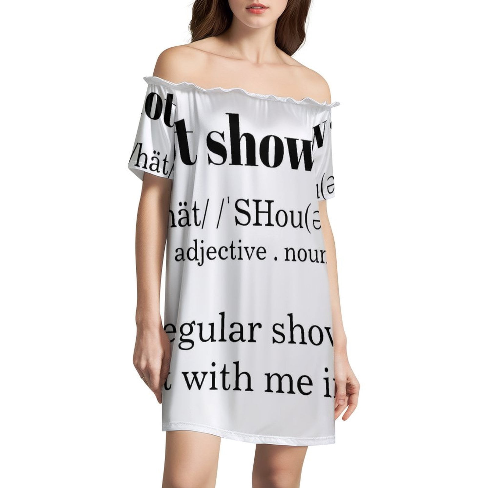 Hot Shower Funny Definition Women's Summer Loose Dress Off Shoulder ...