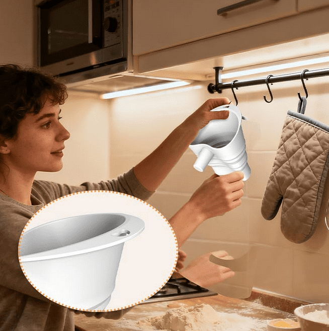 Hot!Silicone Foldable Flour Funnel-Wide Mouth No Clogging, Compatible ...