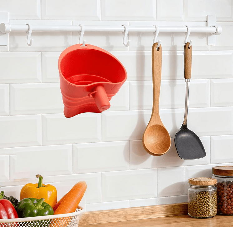 Hot!Silicone Foldable Flour Funnel-Wide Mouth No Clogging, Compatible ...