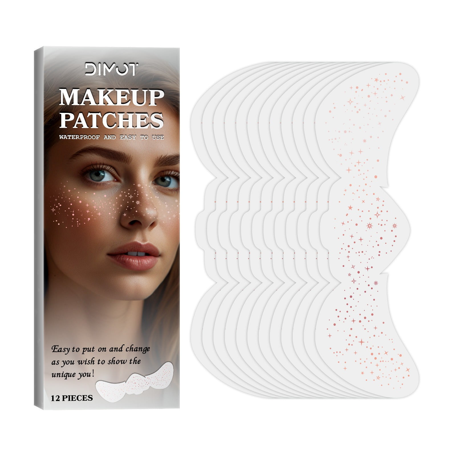 Hot Silver Glitter Freckles Tattoo Stickers for Face Makeup Party Dance ...