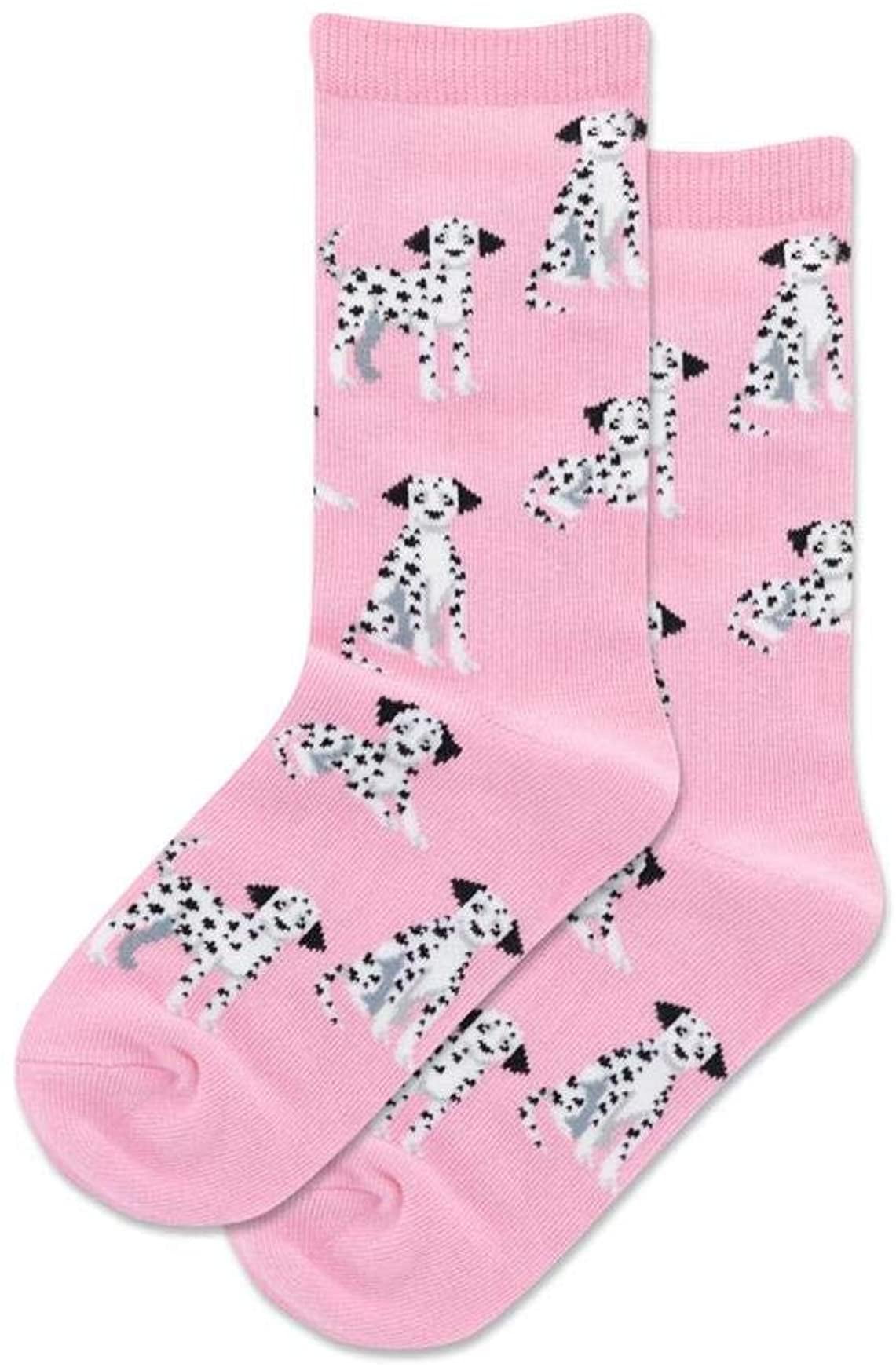 Hot Sox Kids Dalmatian Crew Socks, SM, Pink - Walmart.com