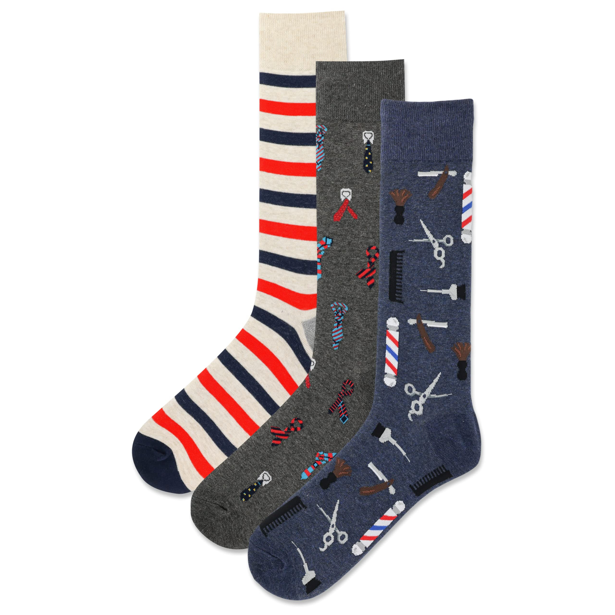 Hot Sox Men's Fun Conversation Starter Crew Socks-3 Pair Pack-Cool ...