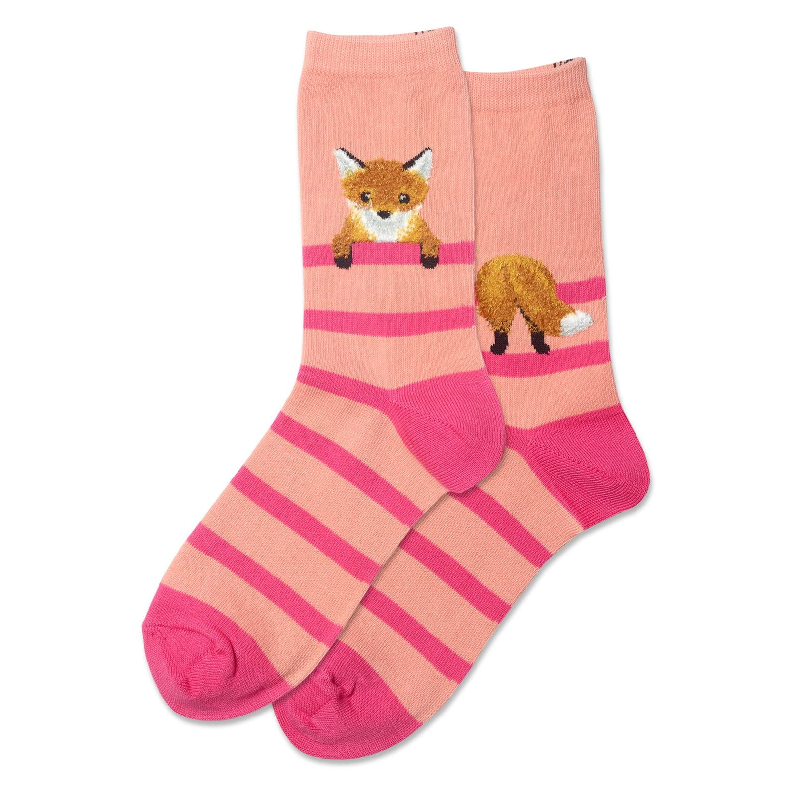 Hot Sox Womens Fuzzy Fox Crew Socks, 9-11, Blush - Walmart.com