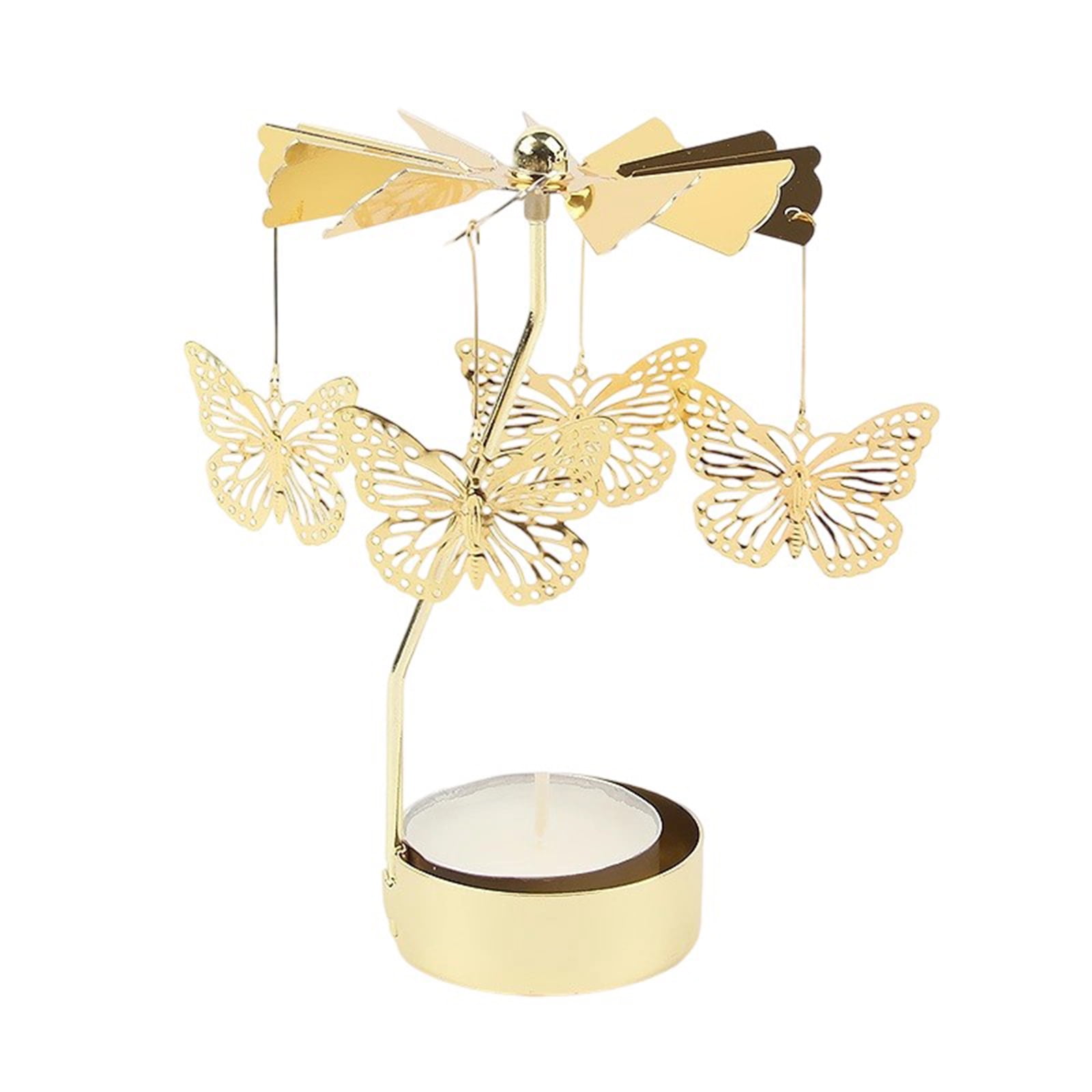 Hot Spinning Butterfly Design Metal Carousel Tea Light Candle Holder ...