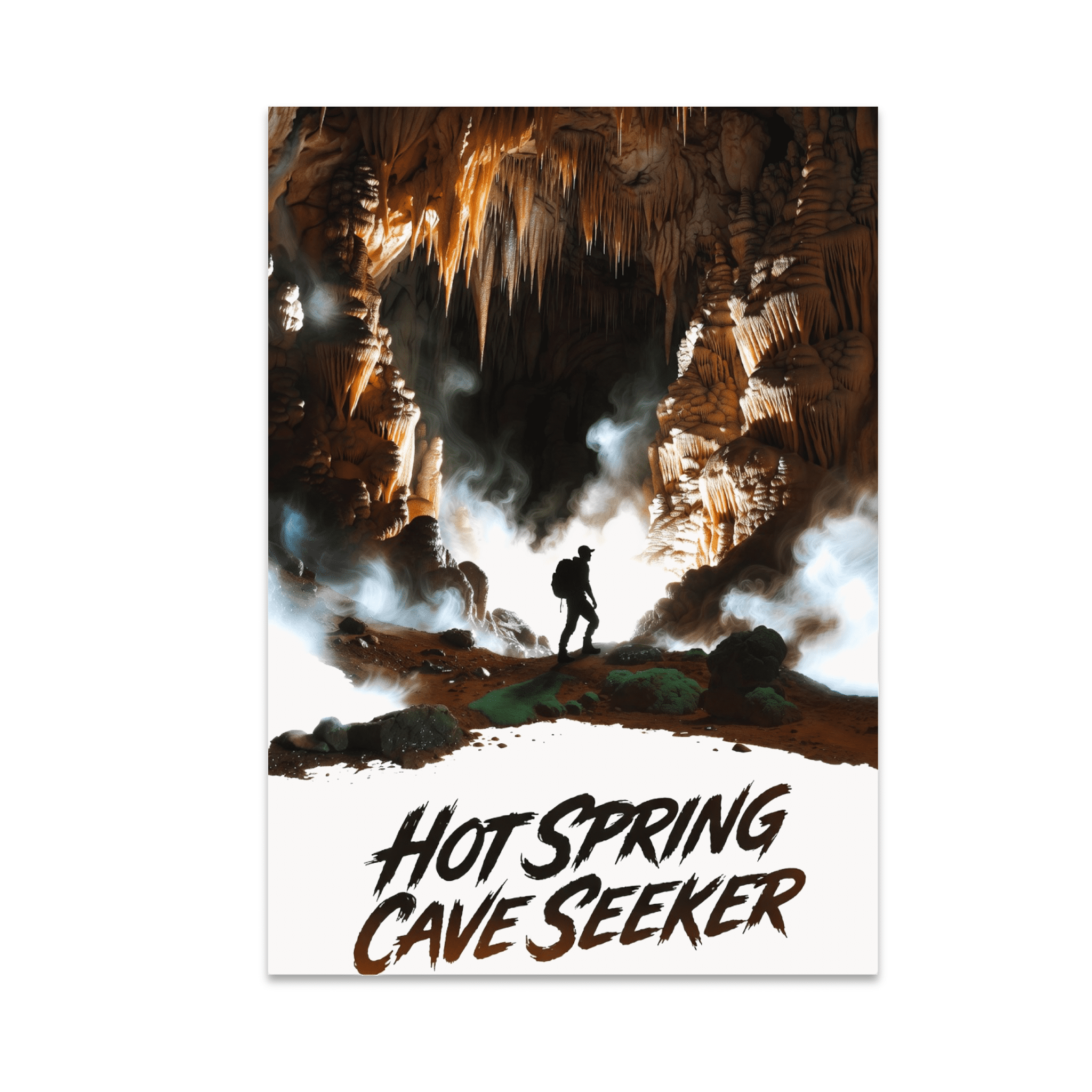Hot Spring Cave Seeker Adventure Art - Travel Enthusiast - 13x19 Poster ...
