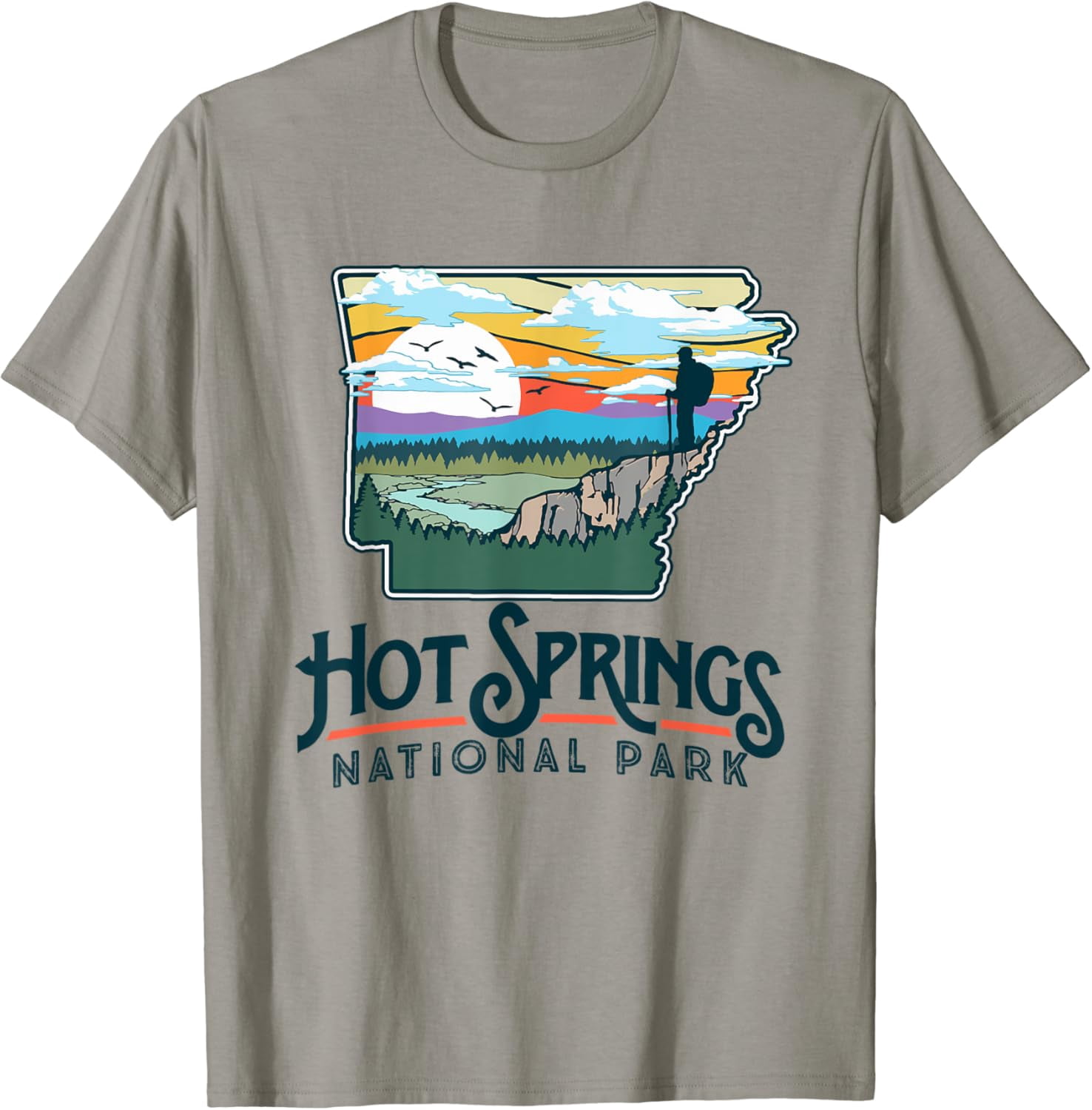 Hot Springs Arkansas Nature Illustration T-Shirt - Walmart.com