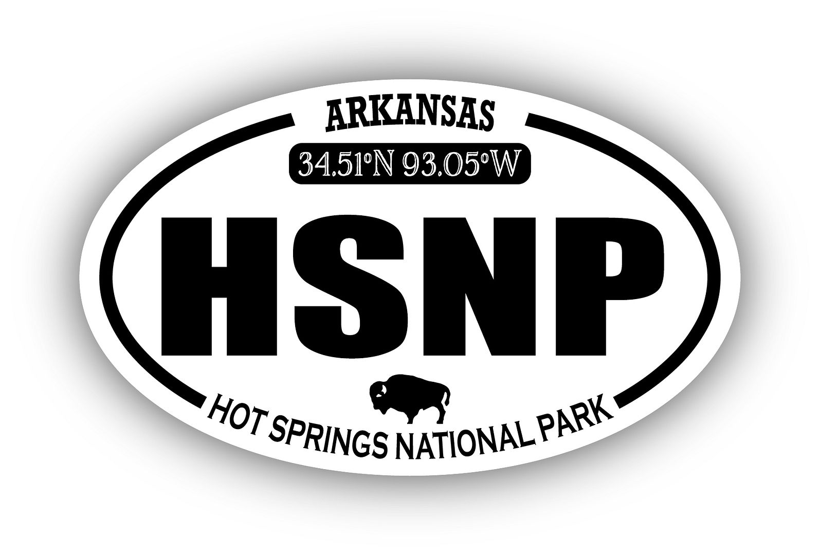 Hot Springs National Park Arkansas HSNP Oval Bumper Sticker 3M Vinyl ...
